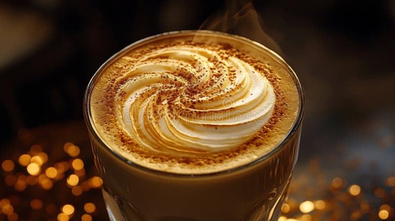 Steaming Coffee Drink Topped with Whipped Cream Stock Illustration ...