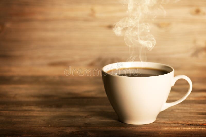 Steaming Coffee in White Mug Stock Image - Image of smoke, light: 57897203