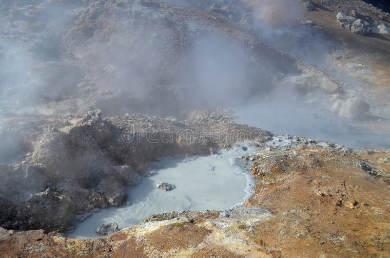 Steaming Craters and Caldeiras from Geothermal Activity Stock Image ...