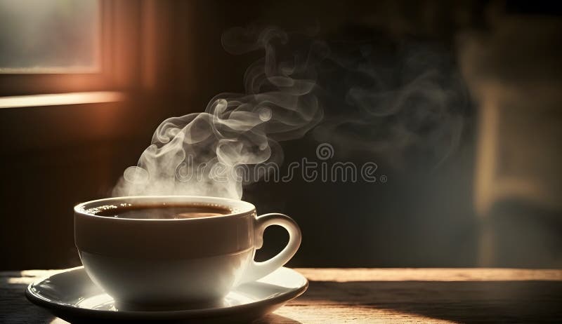 Steaming Cup of Coffee in the Morning, Espresso, Generative AI Stock ...