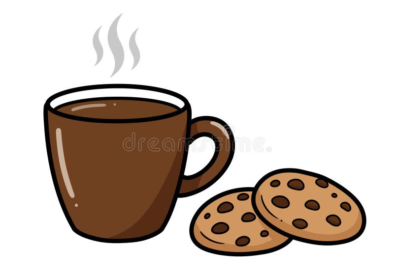 Coffee and Cookies Clip Art Stock Vector - Illustration of minimal ...