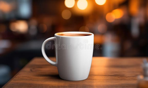 Steaming Cup of Hot Tea on a Cafe Table Background Stock Illustration ...