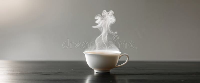 Steaming Cup Tea Dark Tabletop Rising Vapor Stock Photos - Free ...