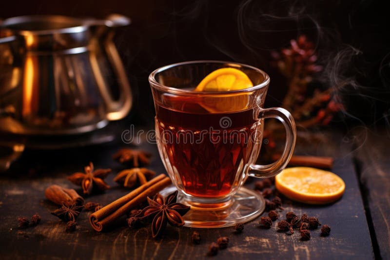 A Steaming Cup of Traditional Solstice Spiced Tea Stock Image - Image ...