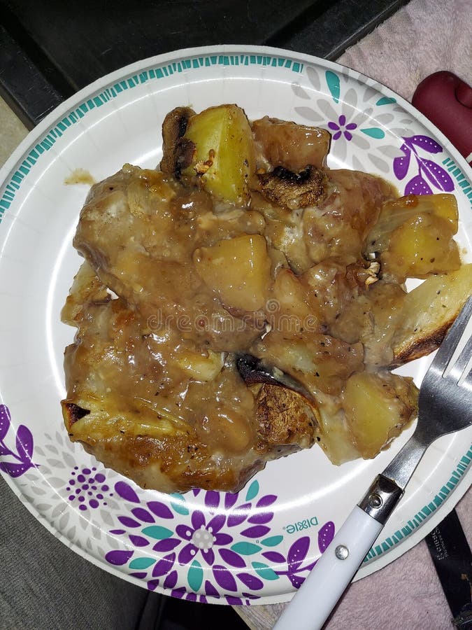 Steaming Dinner Plate with Gravy Editorial Photo - Image of fish ...