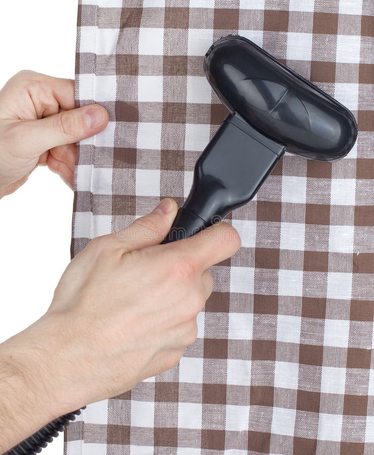 Steaming Fabric on a White Background Stock Photo - Image of isolated ...