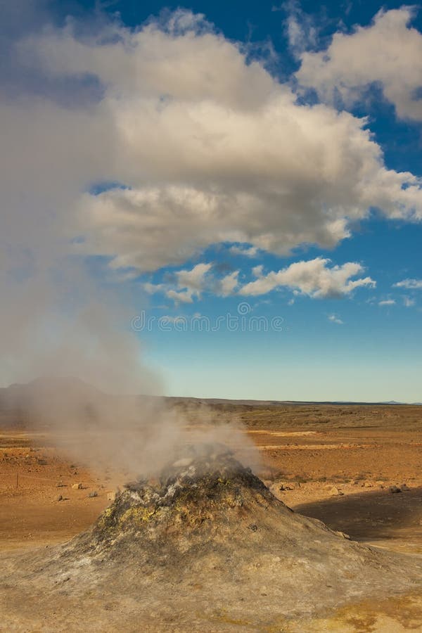 Steaming Fumarole in Namafjall, between the Myvat Stock Photo - Image ...