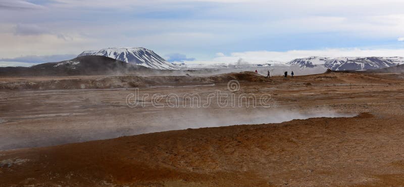 Steaming Ground from Geothermal Activities in Iceland Stock Photo ...