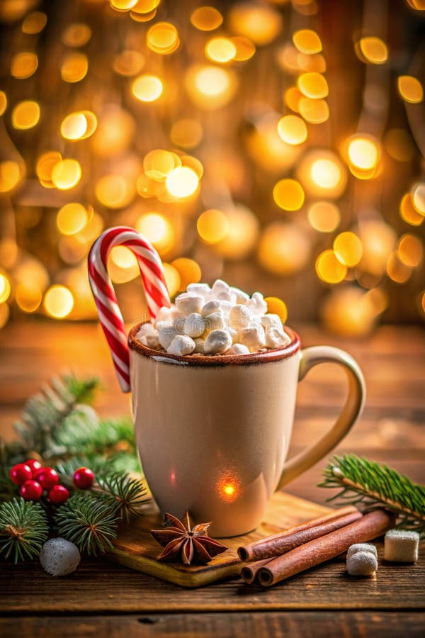 Steaming hot cocoa topped stock illustration. Illustration of table ...