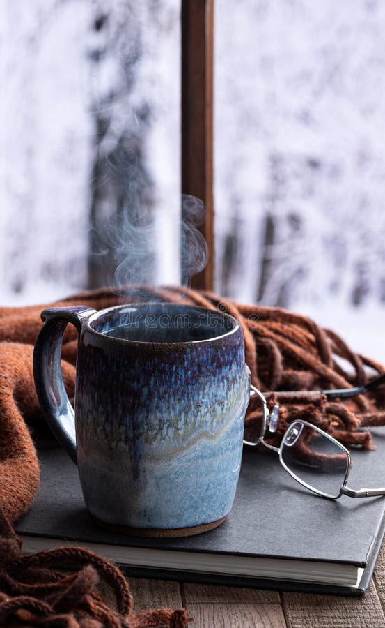 Steaming Hot Cup of Coffee or Tea by a Window Stock Image - Image of ...