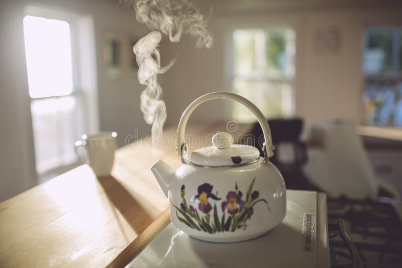 Steaming kettle stock image. Image of kettle, interior - 45401421
