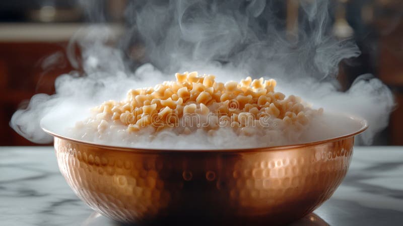 Steaming Pasta in a Copper Bowl Stock Photo - Image of light, kitchen ...