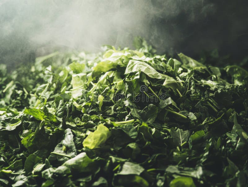 Steaming Pile of Fresh Spinach Leaves Stock Illustration - Illustration ...