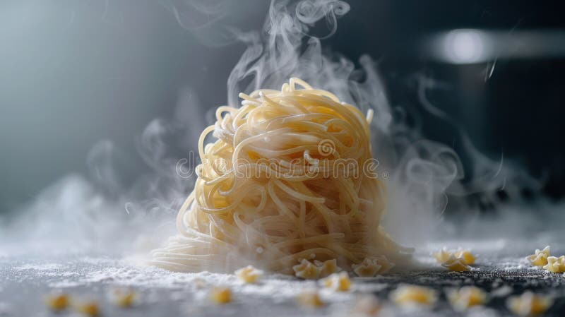 Steaming Hot Spaghetti Pasta Dish, Ready To Eat Stock Illustration ...