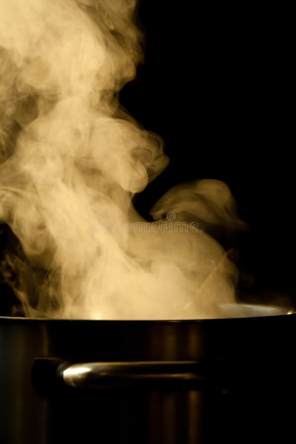 Steaming pot stock photo. Image of black, boiling, steaming - 16608966