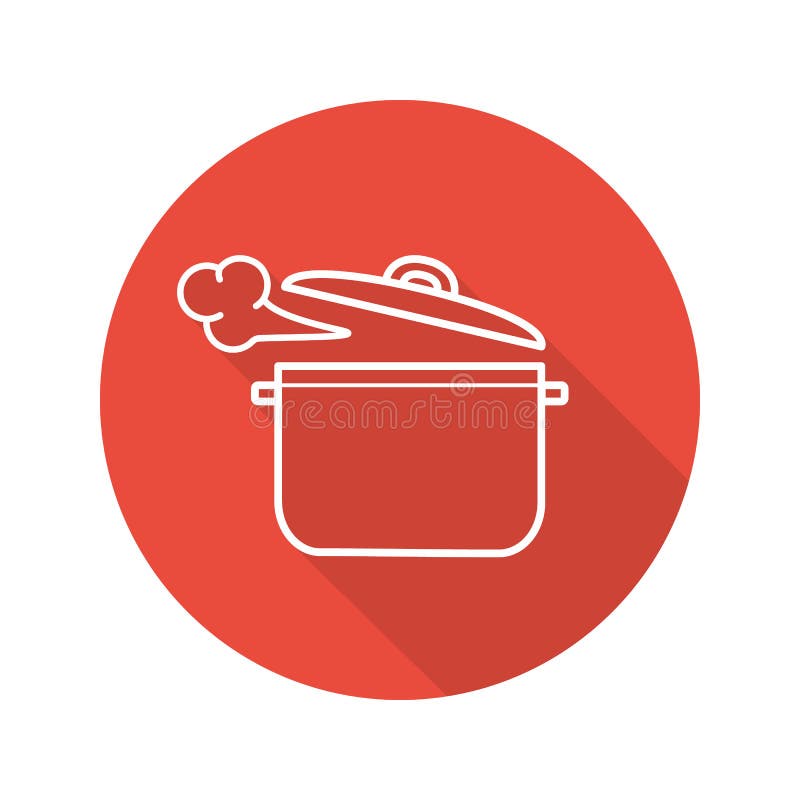 Steaming Pot Flat Linear Long Shadow Icon Stock Vector - Illustration ... Steaming Pot Flat Linear Long Shadow Icon Stock Vector - Illustration ...