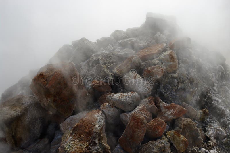Steaming stones stock image. Image of volcanism, steam - 21405329