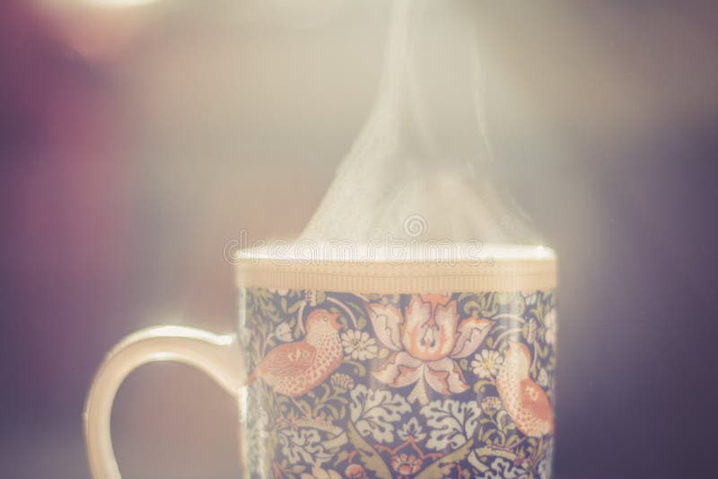 Steaming Tea Cup and Sunlight, Warm-up in Winter Stock Photo - Image of ...