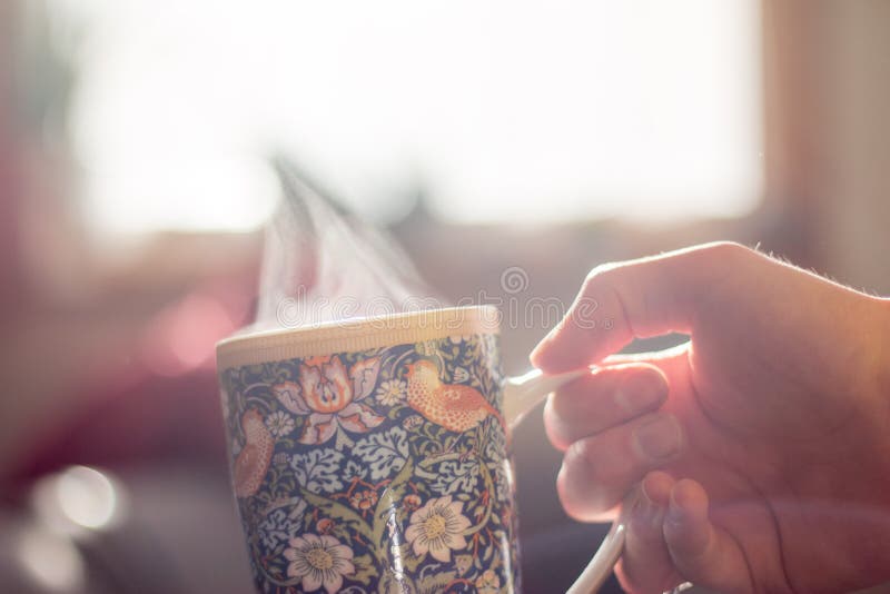Steaming Tea Cup and Sunlight, Warm-up in Winter Stock Photo - Image of ...