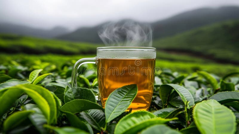 Steaming Tea Surrounded by a Lush Forest and Morning Mist Embodies ...