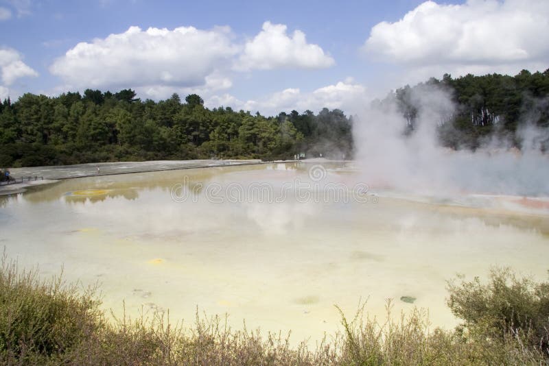 Steaming Thermal Pool in New Z Stock Photo - Image of pool, steam: 2183620