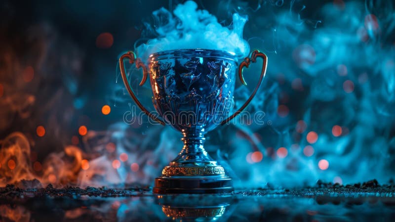 Steaming Trophy with Dramatic Lighting - Generative Ai Stock ...
