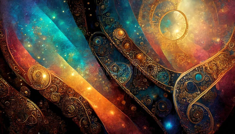 Steampunk Abstract Background with Gears Stock Illustration ...