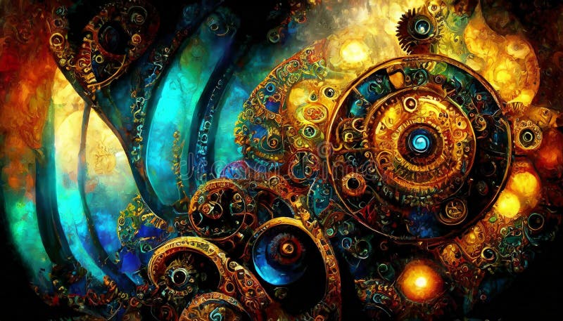 Steampunk Abstract Background with Gears Stock Illustration ...