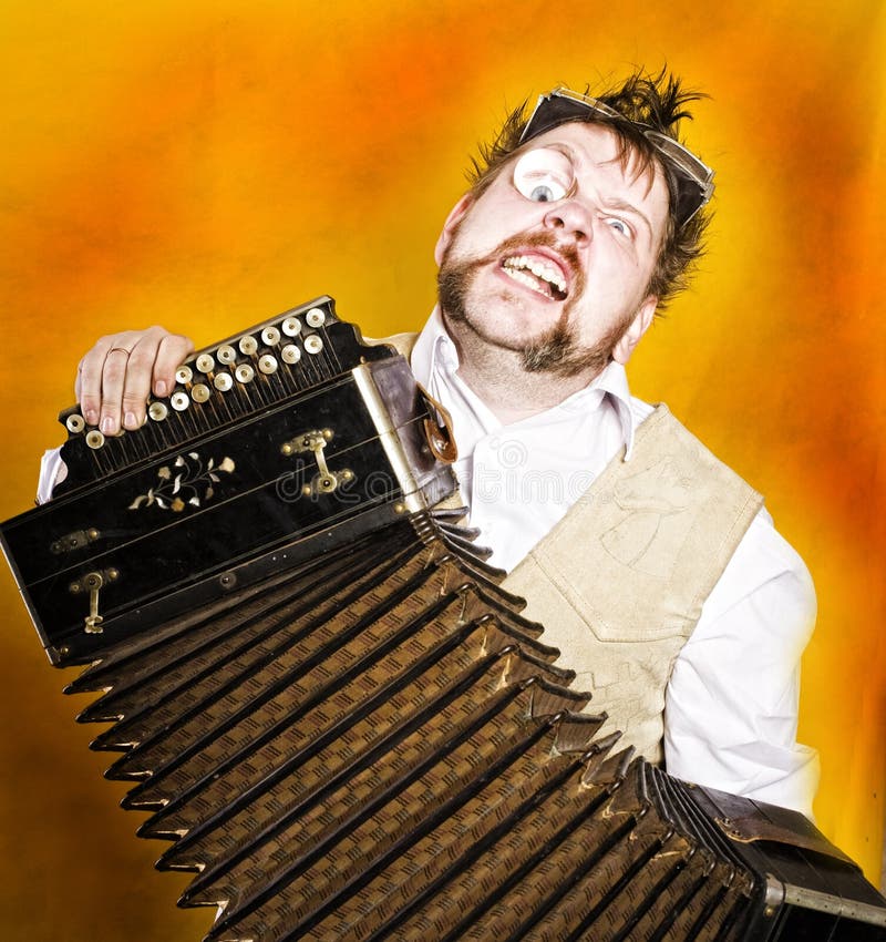 Steampunk accordion player stock photo. Image of hairstyle - 21068388