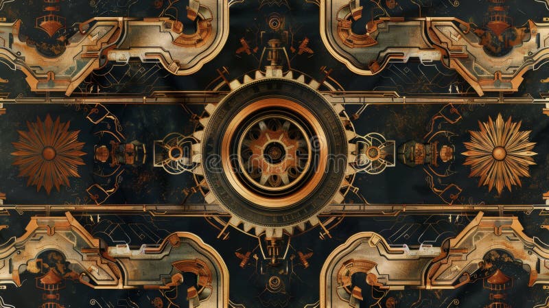 Steampunk Aesthetic Mechanical Wallpaper with Ornate Gears and Cogs ...