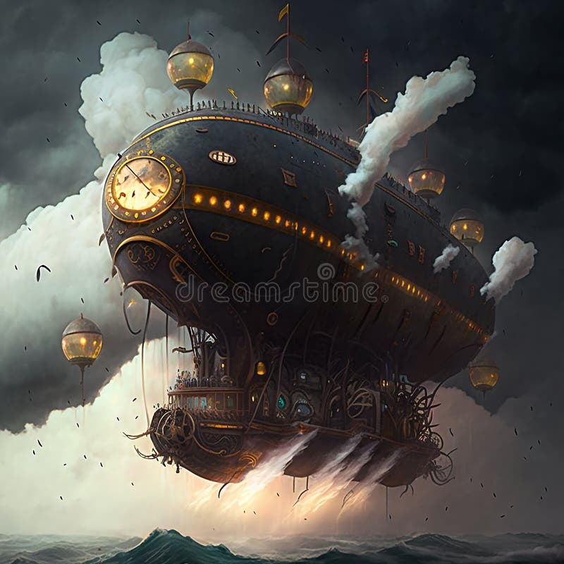 Steampunk Zeplin Stock Illustrations – 2 Steampunk Zeplin Stock ...