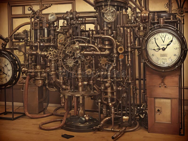 Steampunk Ancient Machine, Generative AI Illustration Stock ...