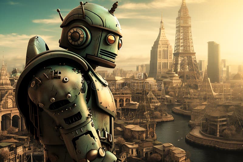Steampunk Android. AI Generated Image. Stock Illustration ...