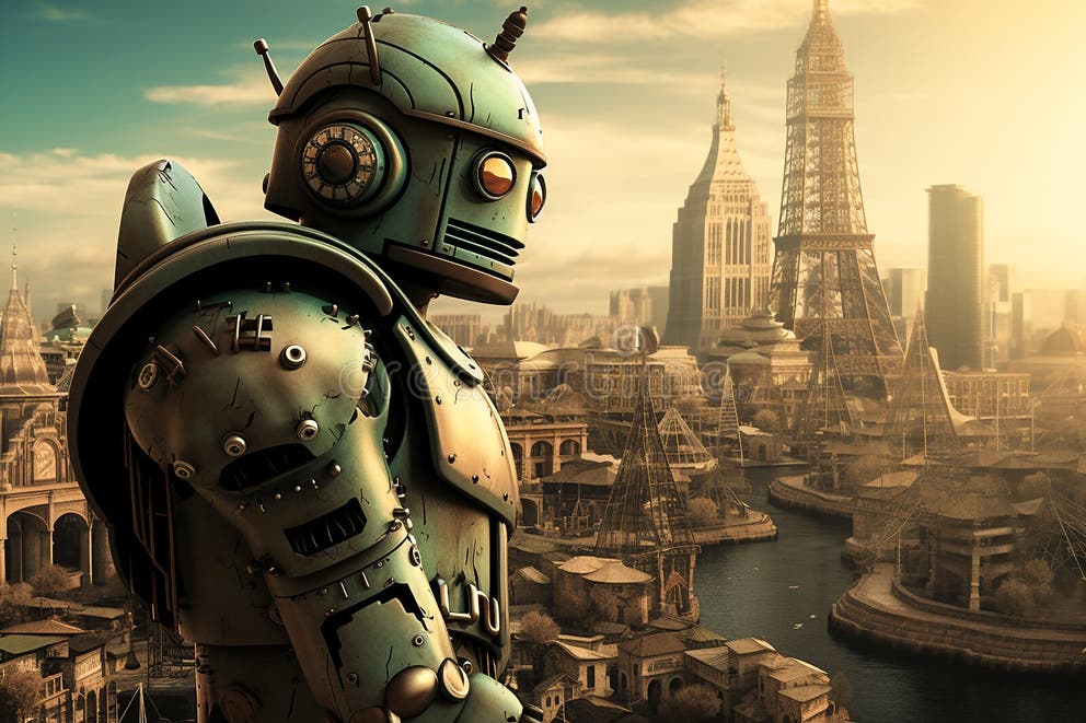 Steampunk Android. AI Generated Image. Stock Illustration ...