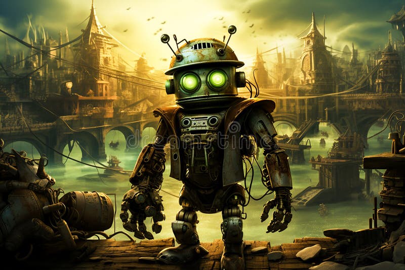 Steampunk Android. AI Generated Image. Stock Illustration ...