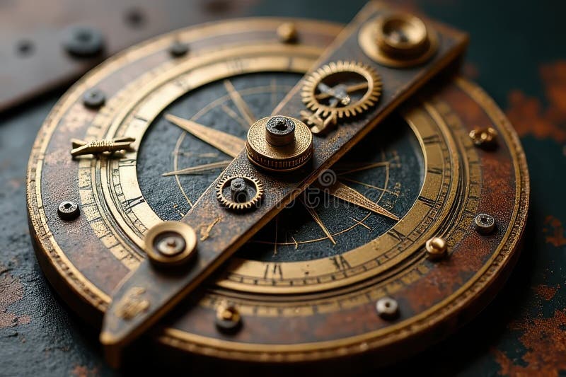 Steampunk Astrolabe Clock stock illustration. Illustration of victorian ...