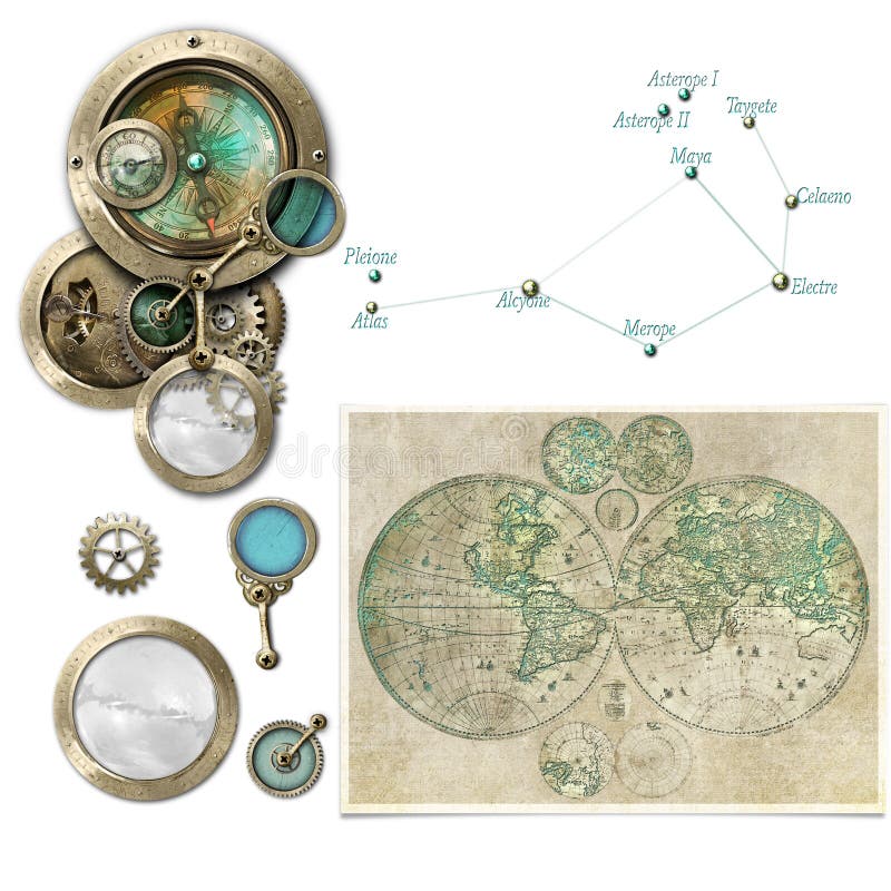 Steampunk Compass Map