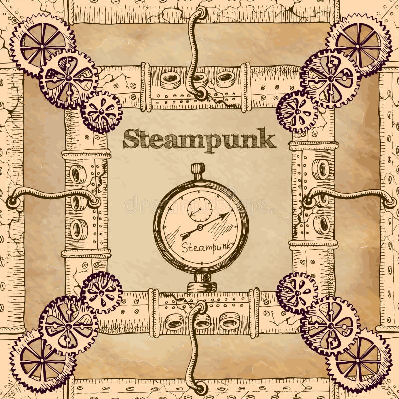 Steampunk Hand Drawn Illustration Stock Vector - Illustration of ...