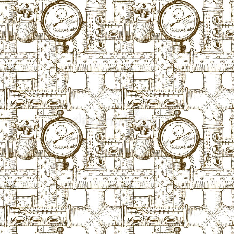 Steampunk Hand Drawn Illustration Stock Vector - Illustration of ...