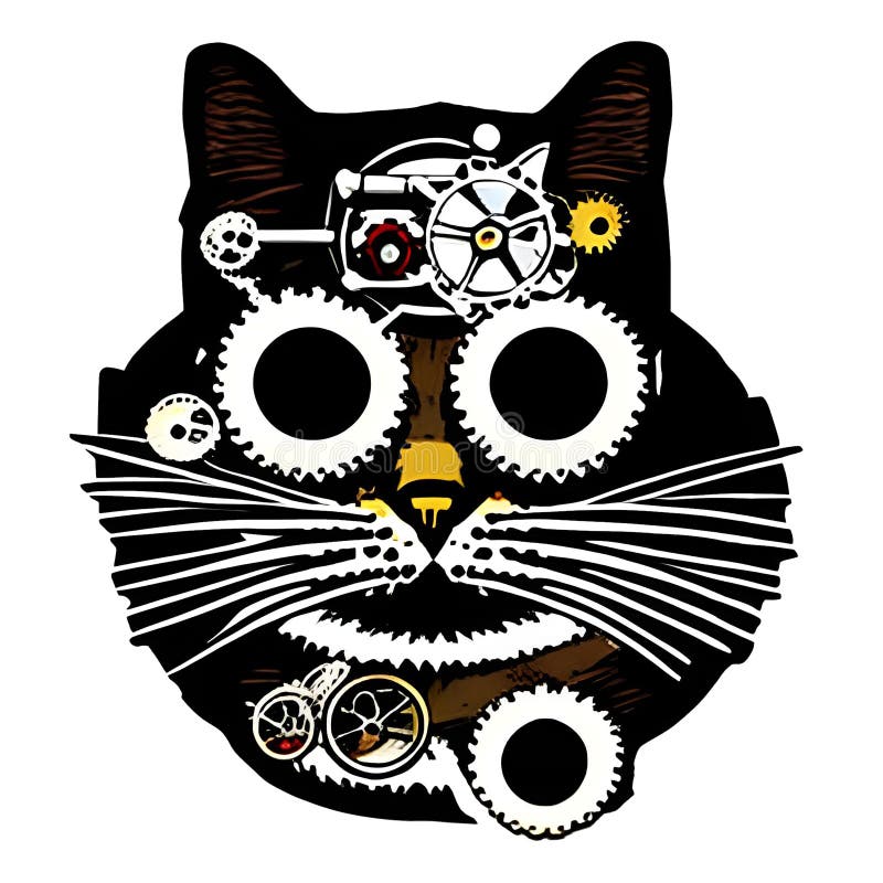 Black Cat Steam Punk Stock Illustrations – 56 Black Cat Steam Punk ...