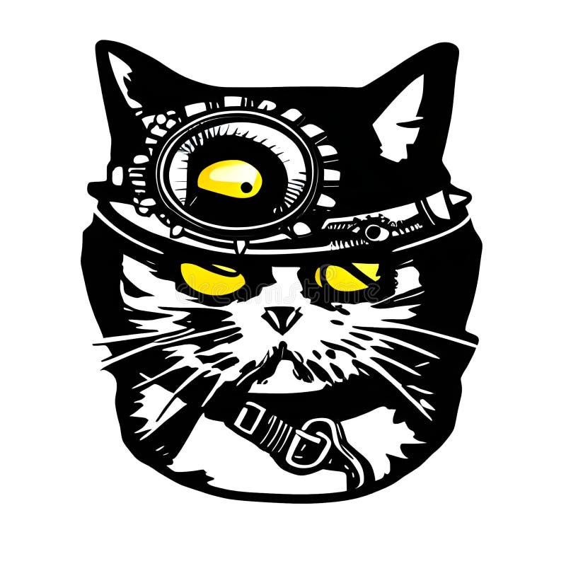 Black Cat Steam Punk Stock Illustrations – 56 Black Cat Steam Punk ...