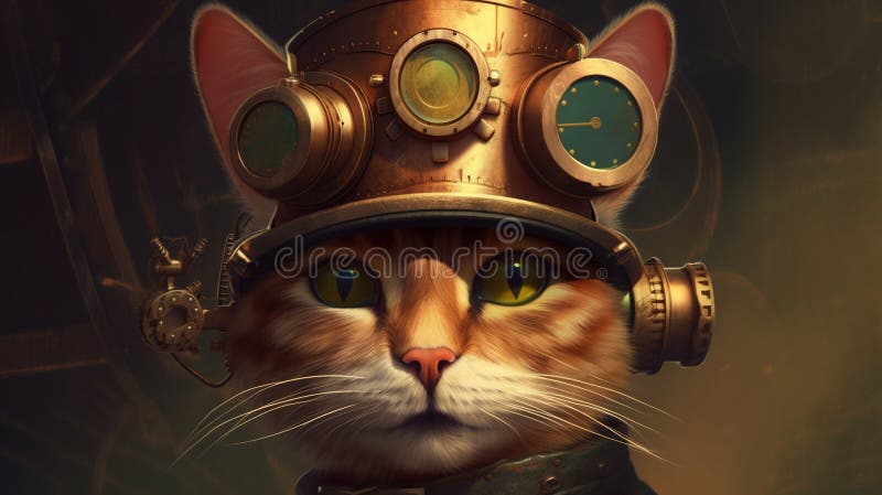 Black Cat Steam Punk Stock Illustrations – 44 Black Cat Steam Punk ...
