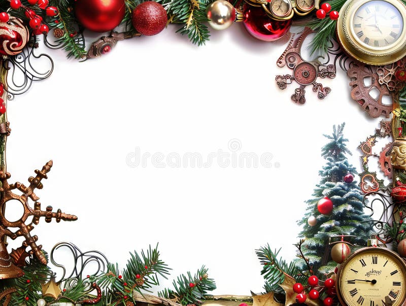 Steampunk Christmas Graphic Template Stock Illustration - Illustration ...