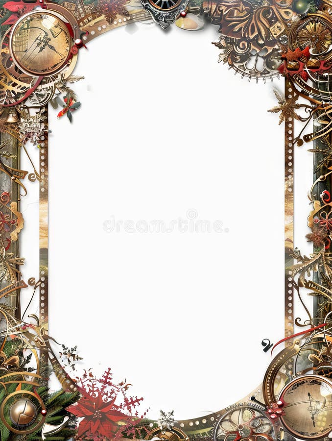 Steampunk Christmas Graphic Template Stock Illustration - Illustration ...