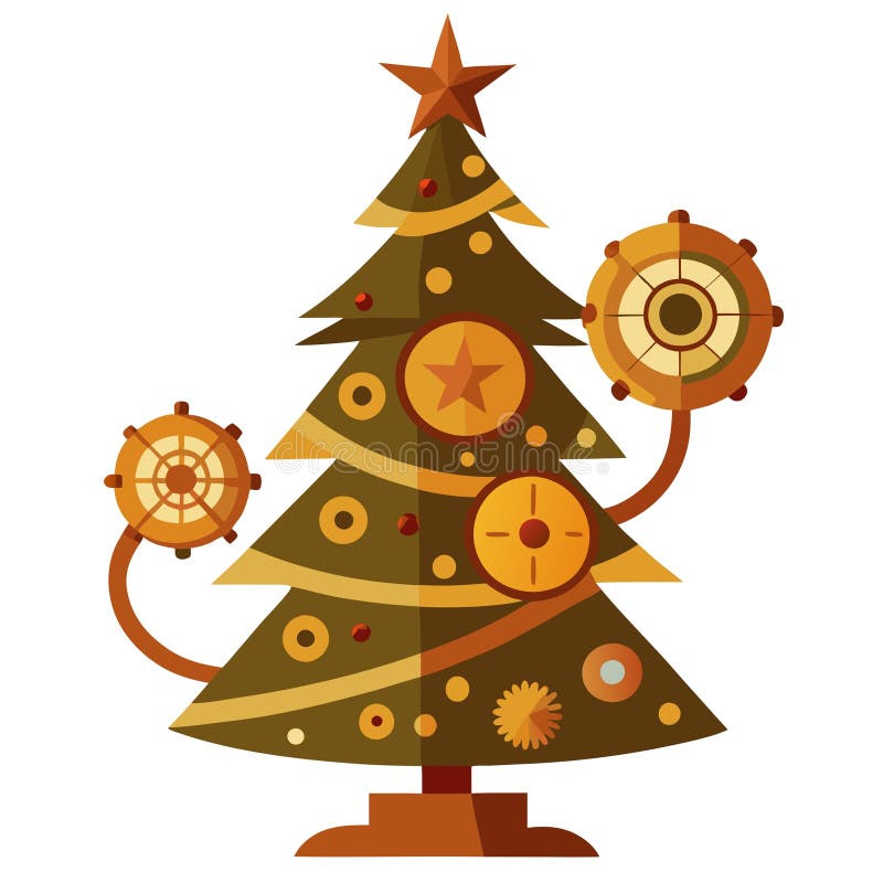 Steampunk Christmas Tree. Morphing Zoom-in Video of Steampunk Christmas ...
