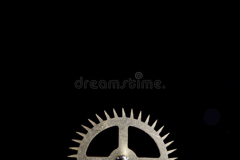 Steampunk Clock Cogs on Black Background Stock Photo - Image of antique ...