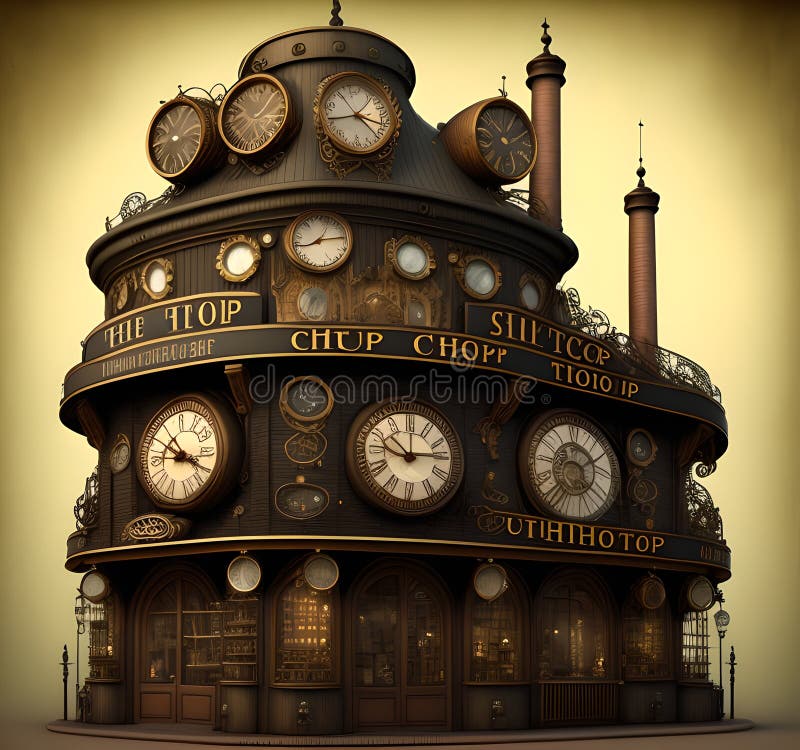 Retro Steampunk Clockwork, Generative AI Illustration Stock ...