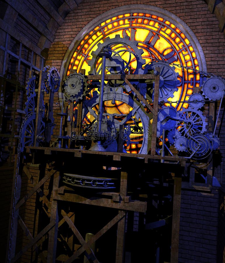 Steampunk scenery 1 stock illustration. Illustration of background ...