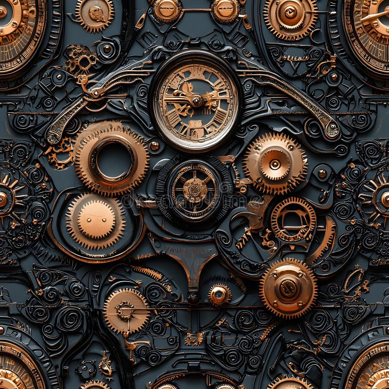 Steampunk Clockwork Mechanism. AI Generated Stock Illustration ...