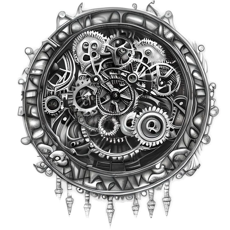 Steampunk Clockwork Universe. Generative AI Stock Photo - Image of font ...